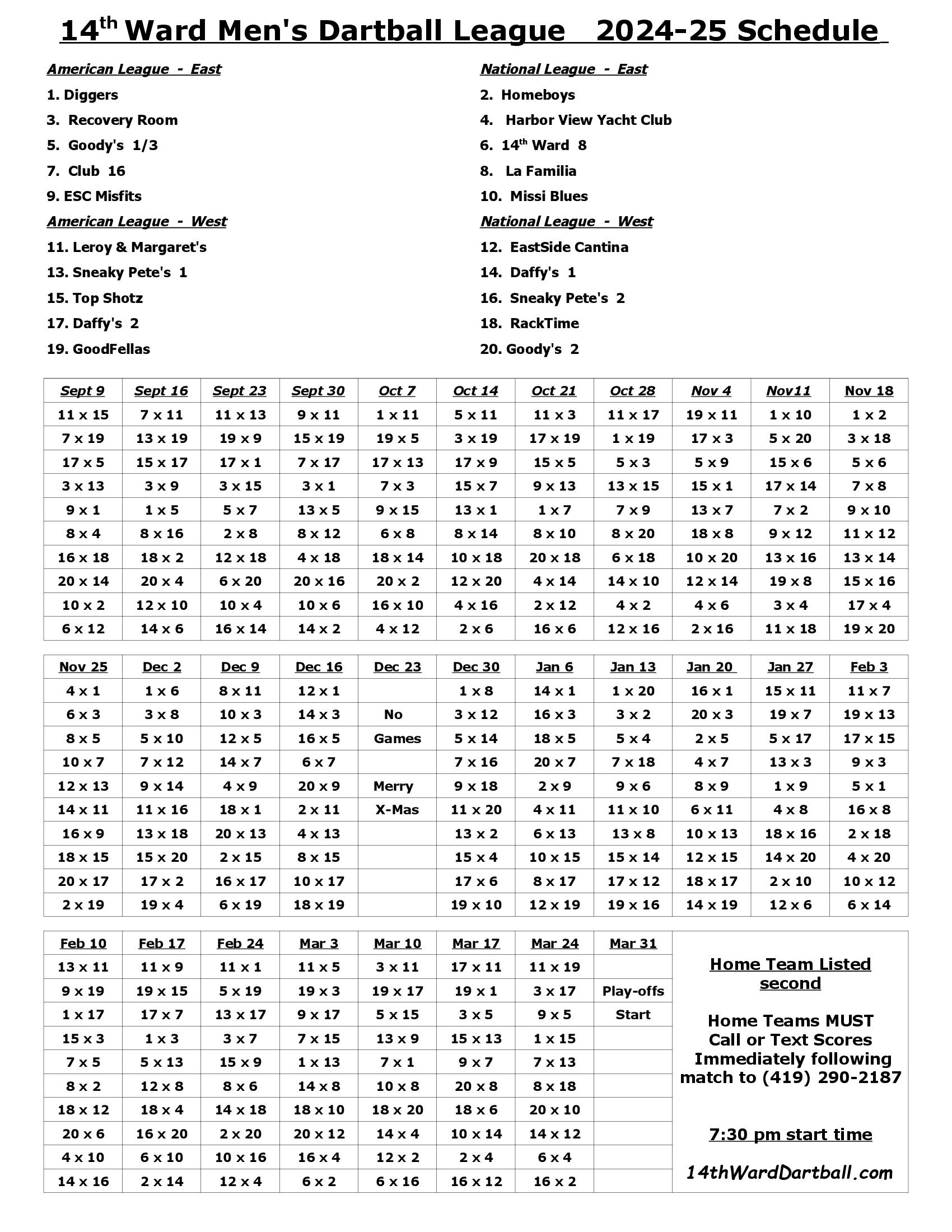 Toledo Dartball 2015-16